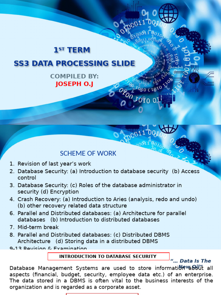 Ss 3 First Term Slide | PDF | Databases | Data Management