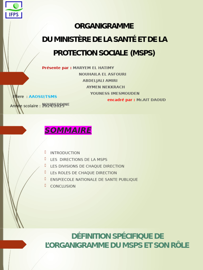 Organigramme du Ministère de la Santé | PDF | Santé publique ...