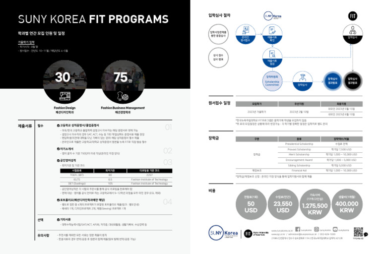 2022 SUNY Korea FIT Leaflet (Korean) | PDF