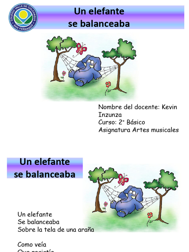 Canción "Un Elefante" para 2° Básico | PDF