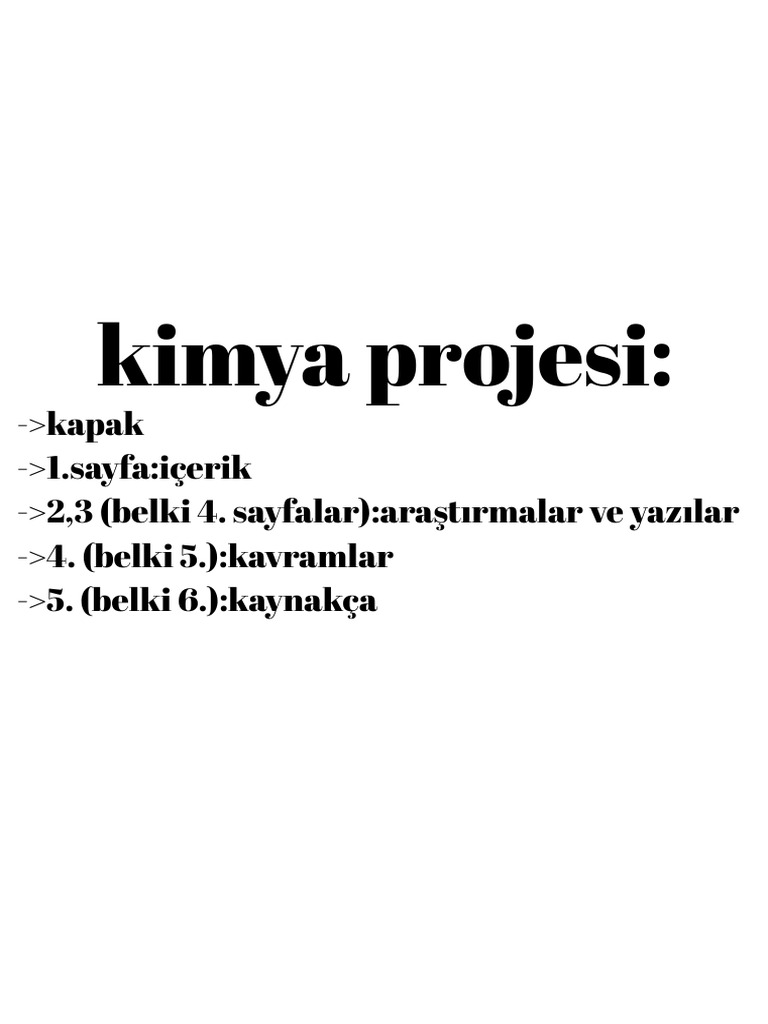 Kimya Projesi | PDF