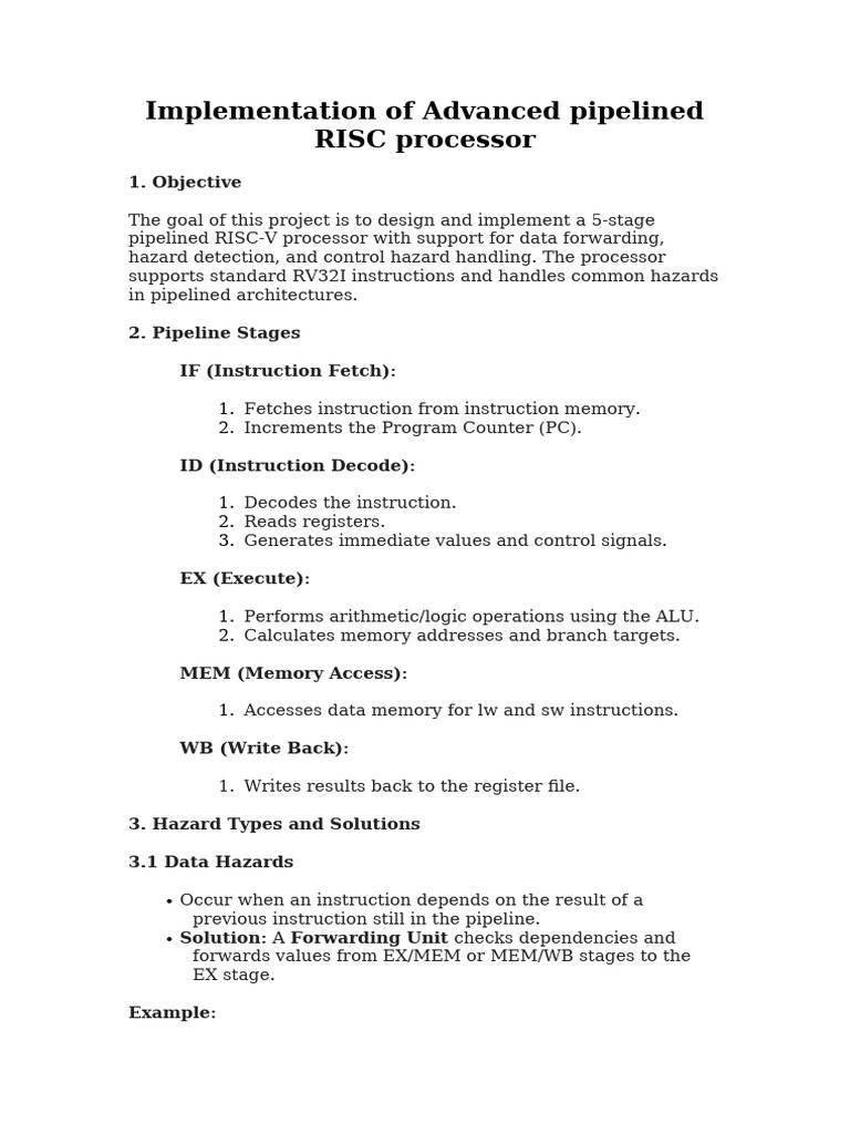 Implementation of Advanced Pipelined RISC Processor | PDF | Integrated Circuit | Central ...