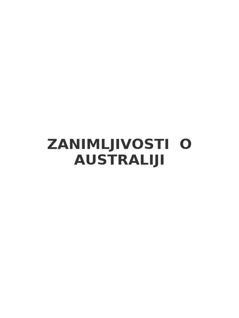 Zanimljivosti o Australiji | PDF