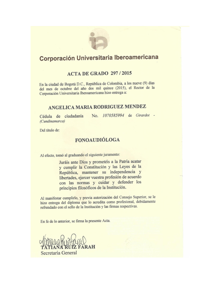 Acta de Gradoo | PDF