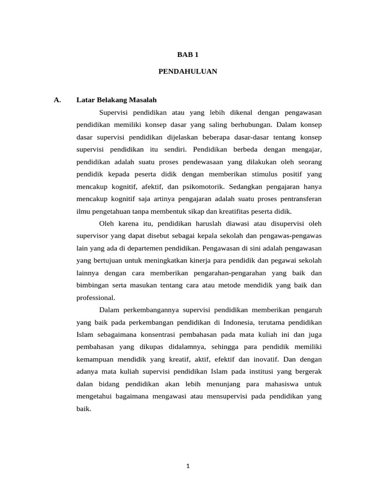 Pengawasan Atau Supervisi Dalam Lembaga Pendidikan Islam | PDF