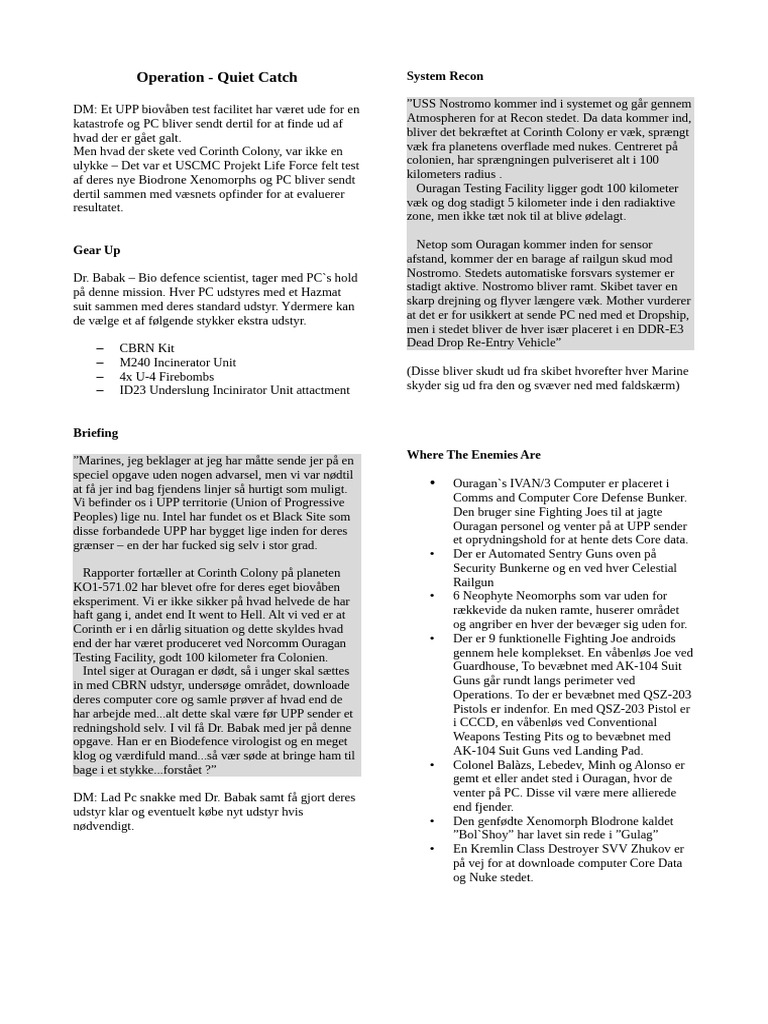 Operation Quiet Catch | PDF