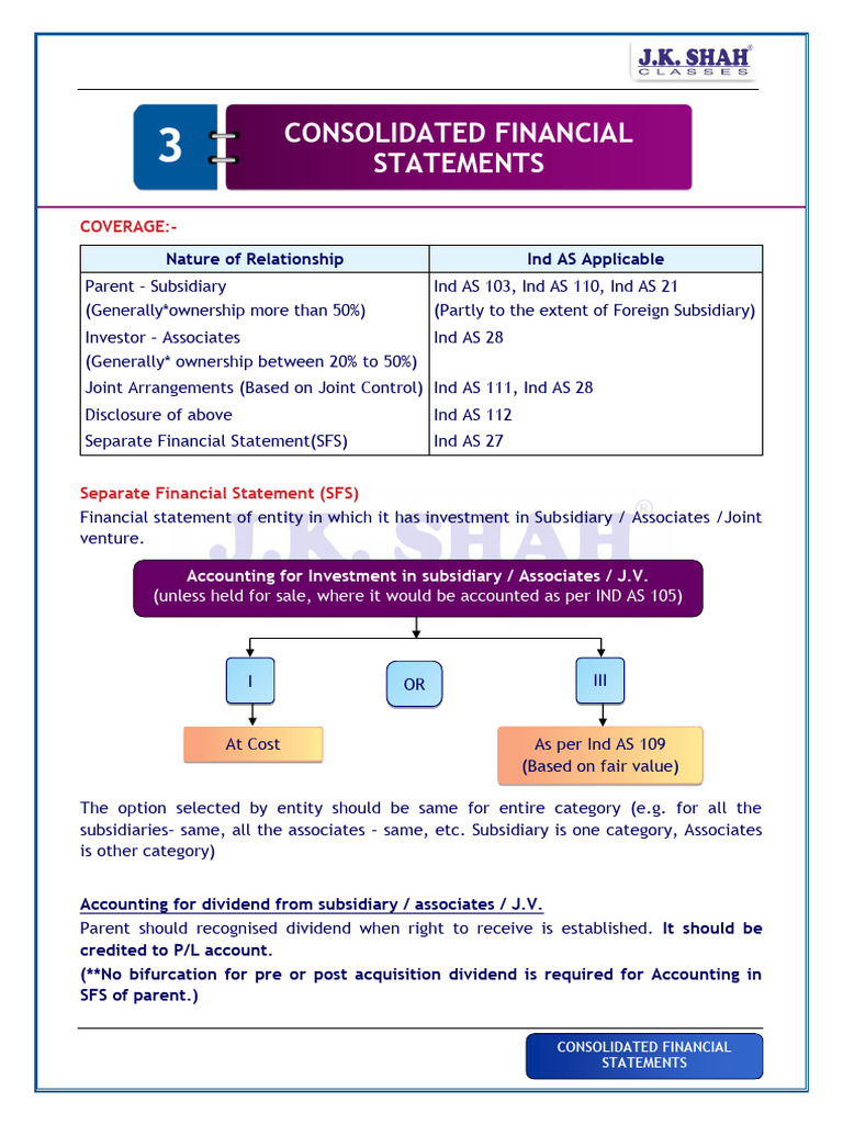Consolidated Financial Statements Guide | PDF | Equity (Finance ...