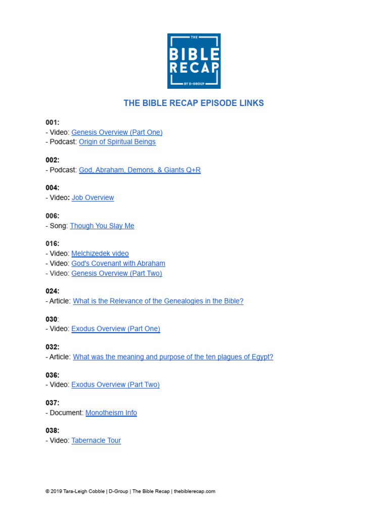 Bible Recap Episode Resources | PDF | Jesus | Paul The Apostle