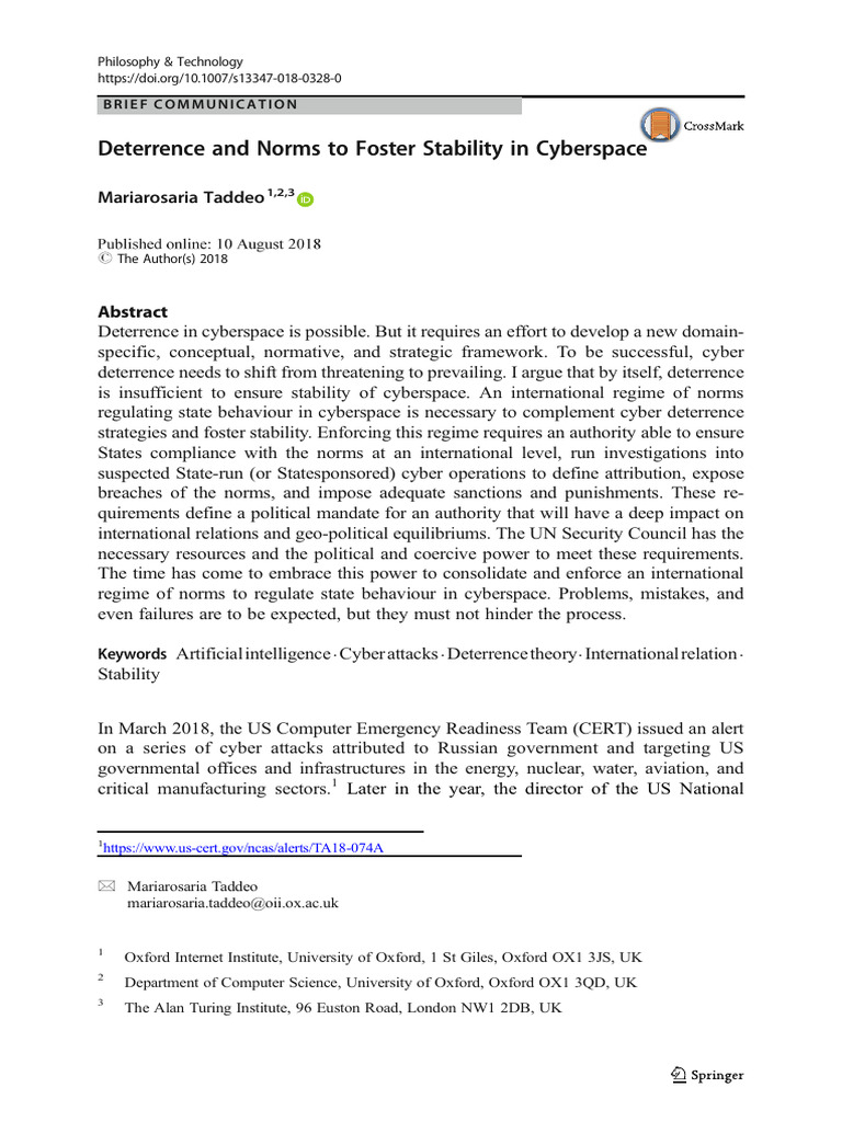 Deterrence and Norms To Foster Stability | PDF | Deterrence Theory | Crime & Violence