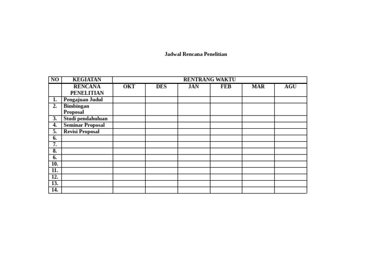 Jadwal Rencana Penelitian | PDF