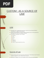 Customs | PDF | Sources Of Law | Jurisprudence