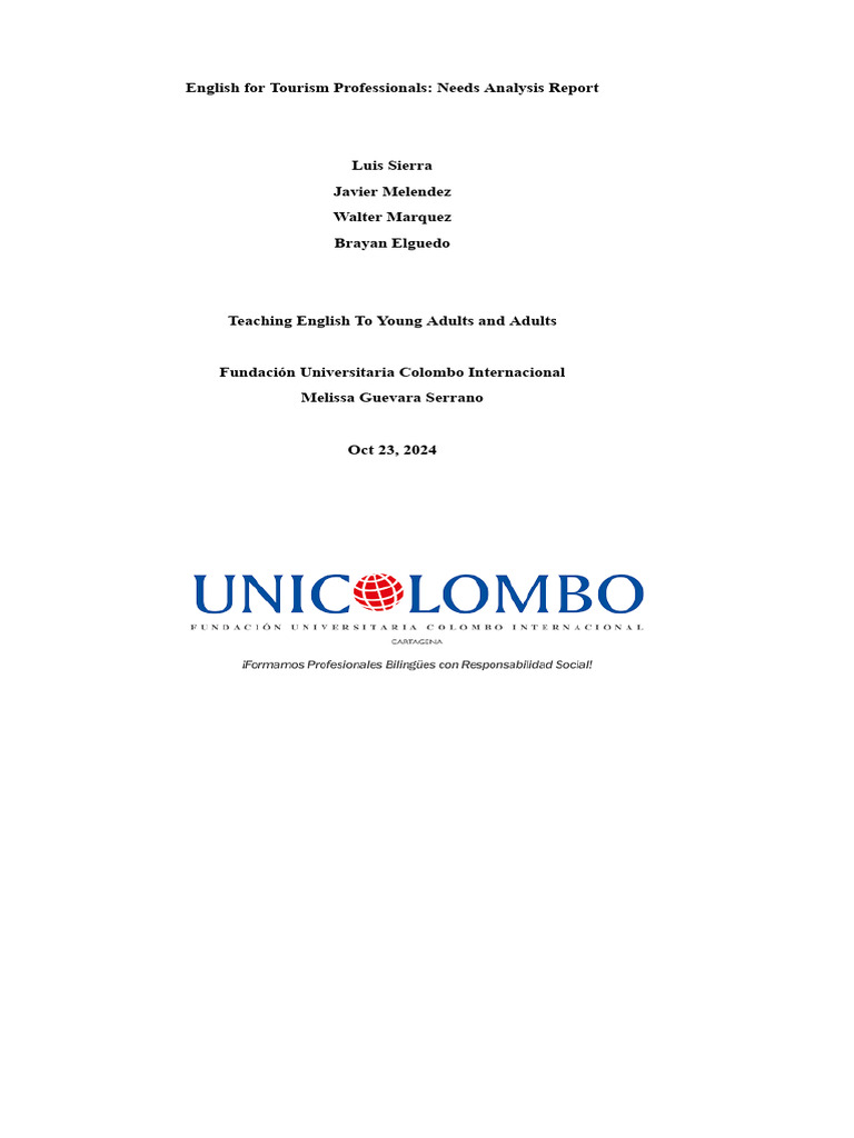 Needs Analysis Draft | PDF | English Language | Accent (Sociolinguistics)