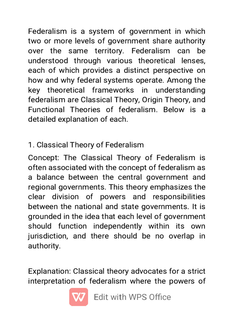 Theoretical Frameworks of Federalism | PDF | Federalism | State (Polity)
