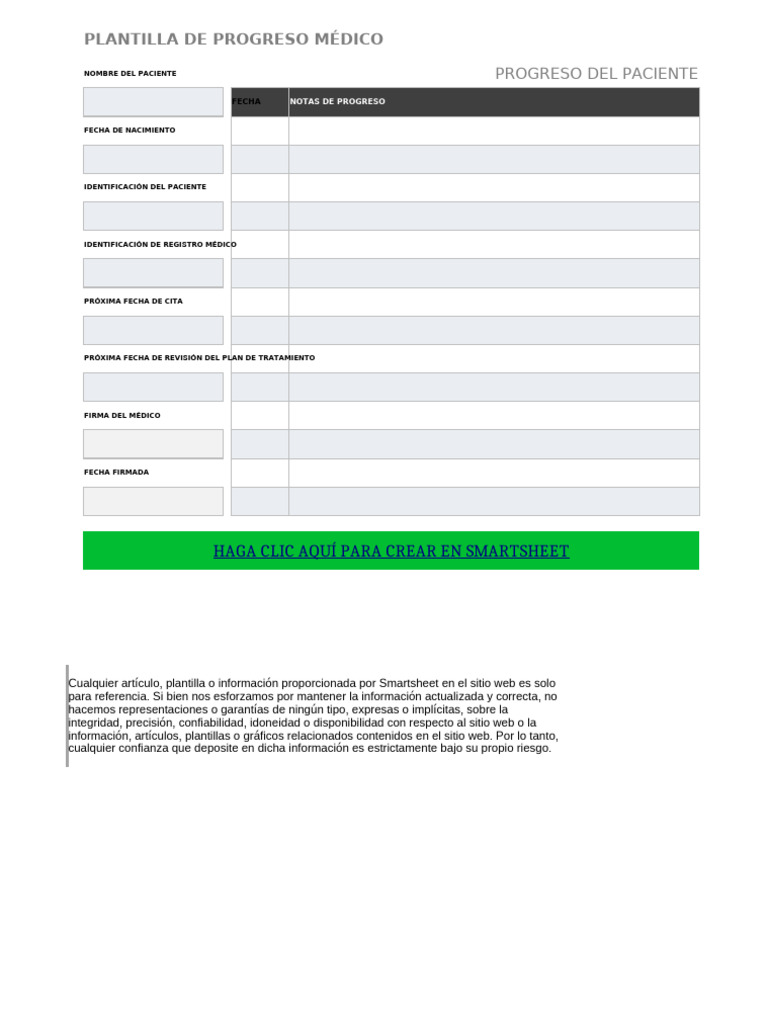 IC Medical Progress Template 27219 ES | PDF