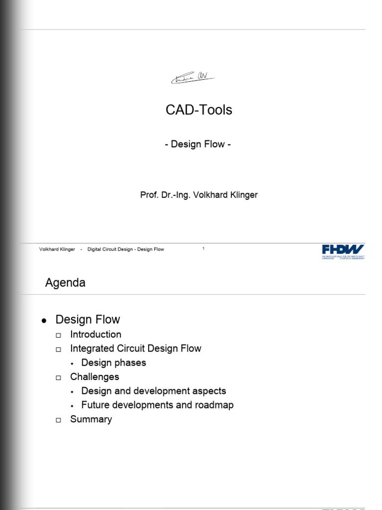 3.FHDW - DCD - DesignFlow - V Còpia | PDF | System On A Chip | Circuit Design