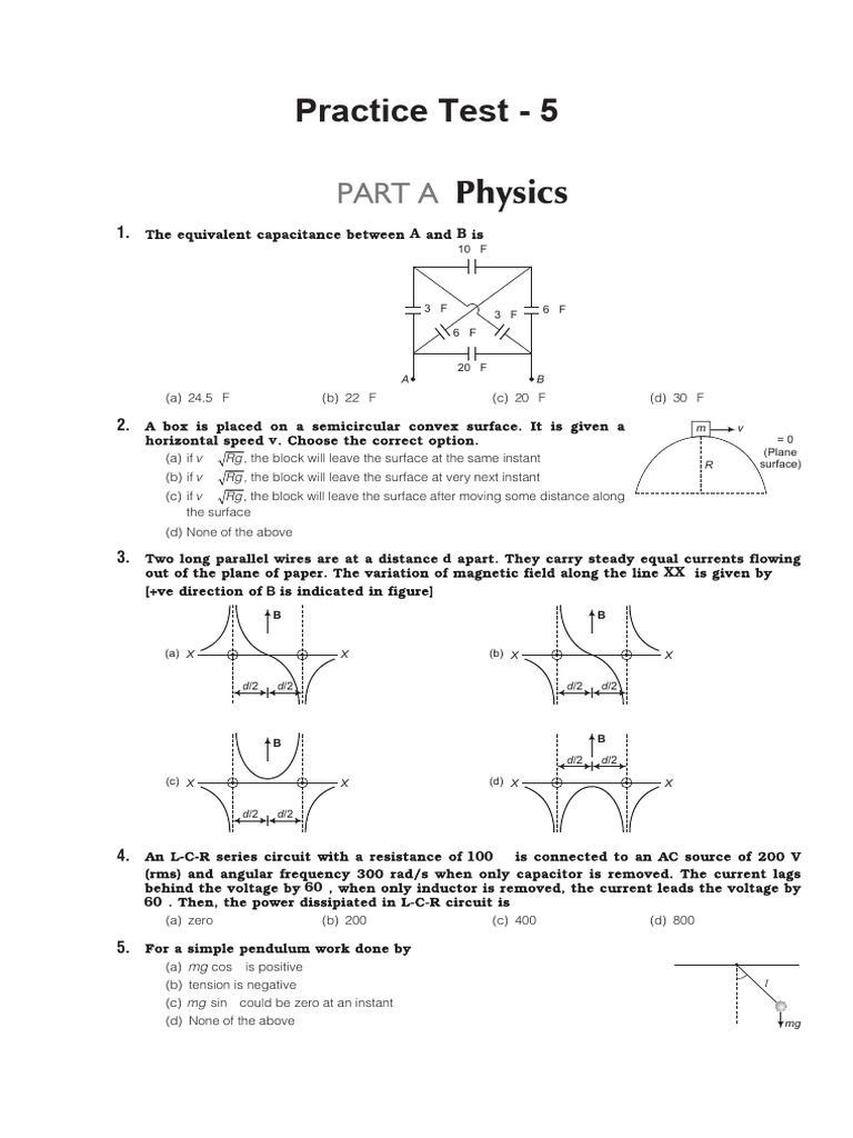 Jee Mains Practice Test 5 | PDF | Chemical Substances | Chemistry