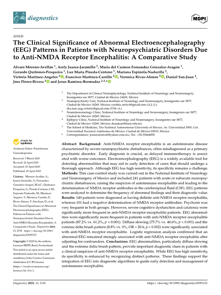 Abnormal EEG Patterns in Anti-NMDA Receptor Encephalitis | PDF ...