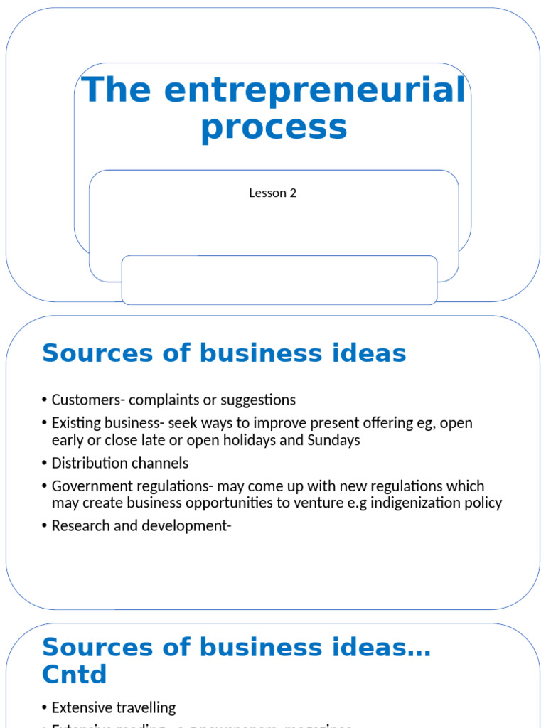 Lesson 2 The Entrepreneurial Process | PDF | Entrepreneurship | Goal