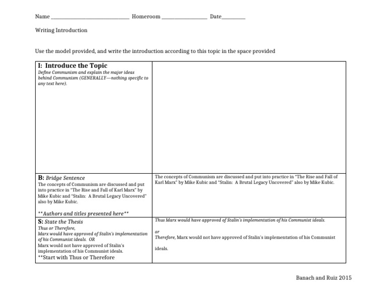 Graphic Organizer Introduction Marx Stalin Communism Essay | PDF