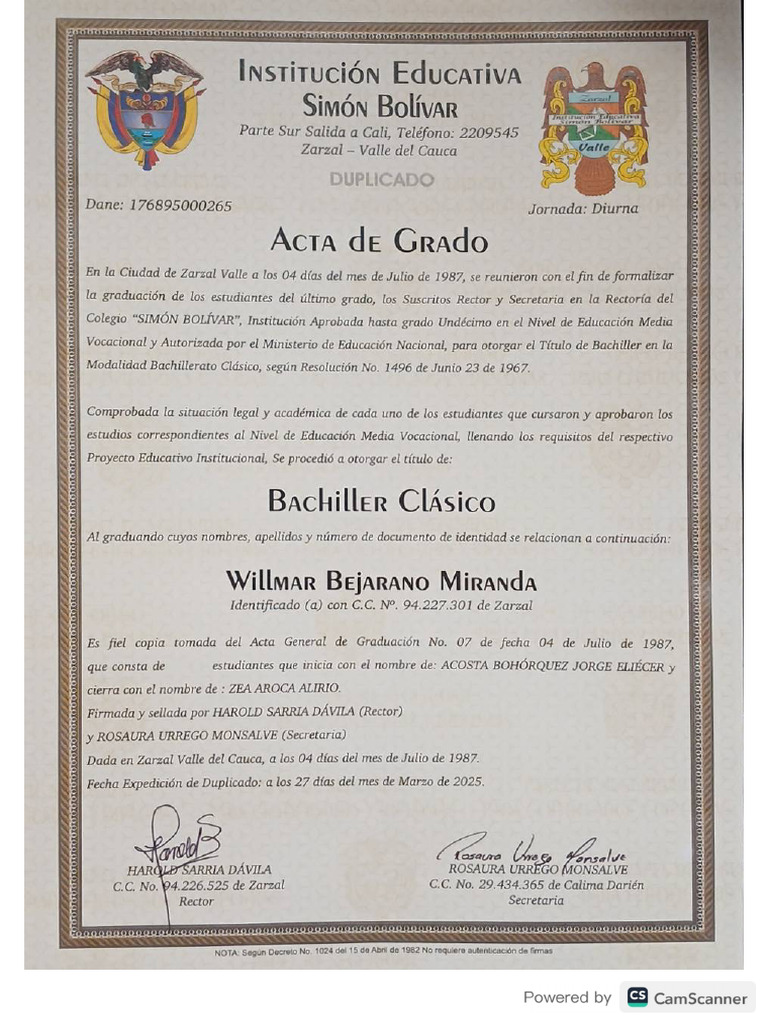 Willmarbejarano Acta1 | PDF