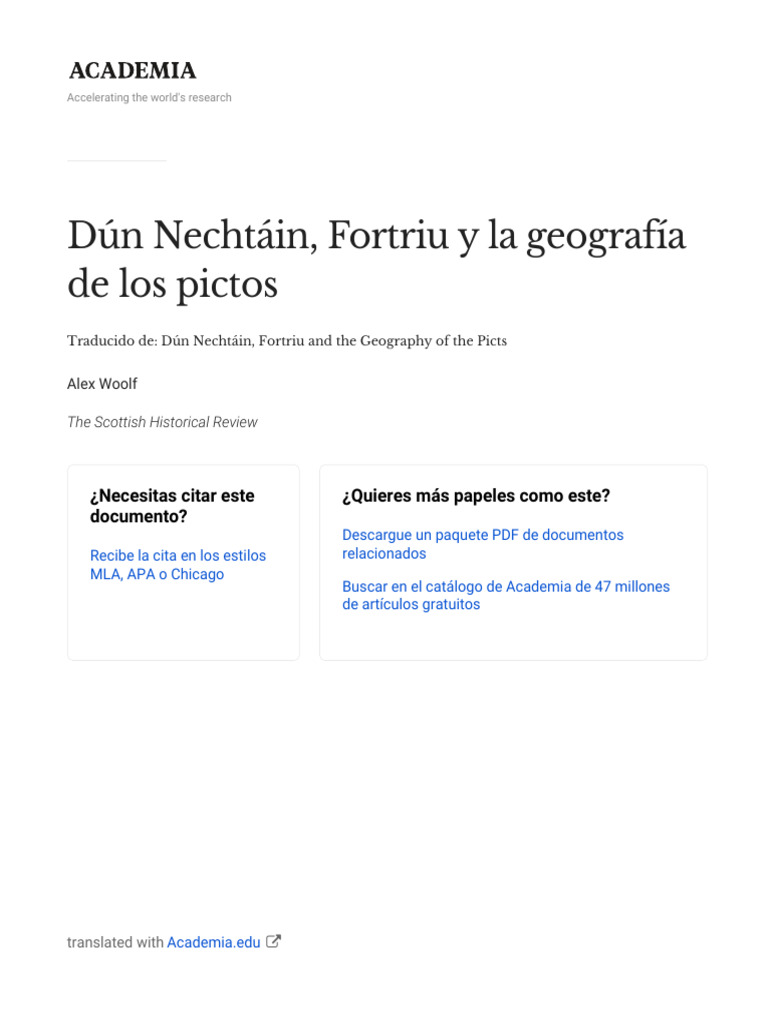 Dn Nechtin Fortriu and the Geography of the Picts - es | PDF | Escocia ...