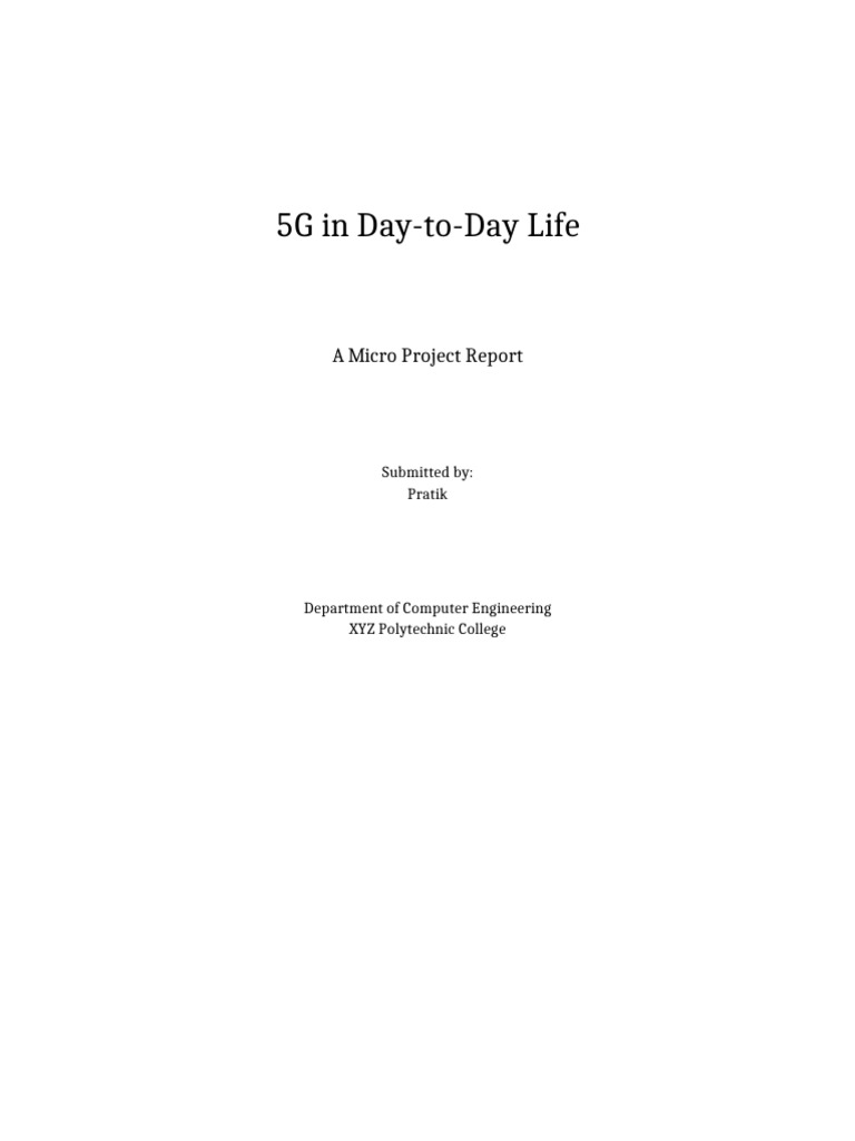 5G Technology Micro Project Report | PDF | Internet Of Things ...