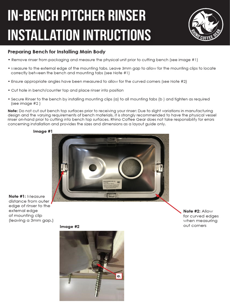 In-Bench Pitcher Rinser Installation Guide | PDF | Valve | Manufactured ...