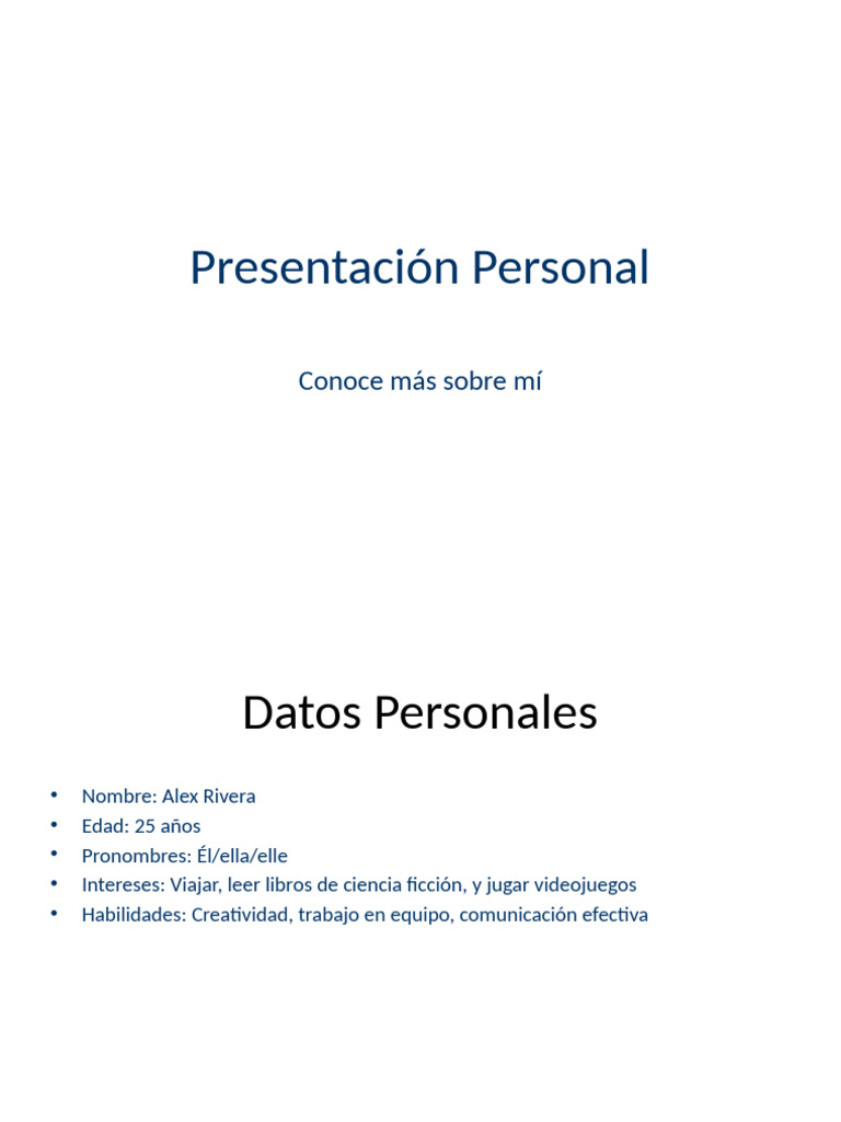 Presentación Personal | PDF