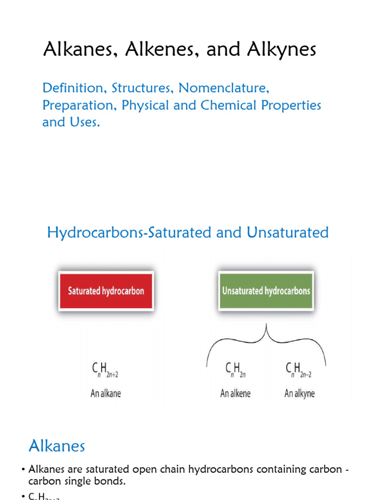 3-Alkanes, Alkenes, and Alkynes | PDF | Alkane | Chemical Polarity