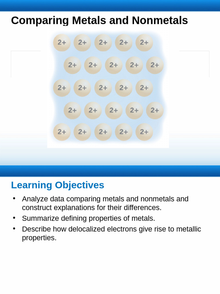 Lesson17 Comparing Metals and Nonmetals | PDF | Metals | Ion