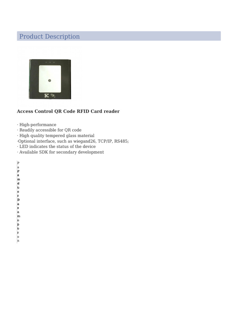 ACM QR88 QR Code RFID Card Reader | PDF | Computer Engineering | Data Transmission