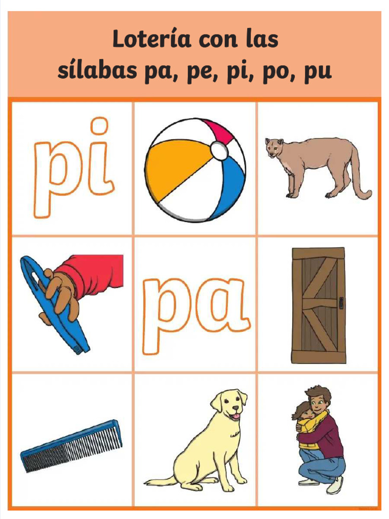PDF Loteria Con Silabas Basicas Compress | PDF