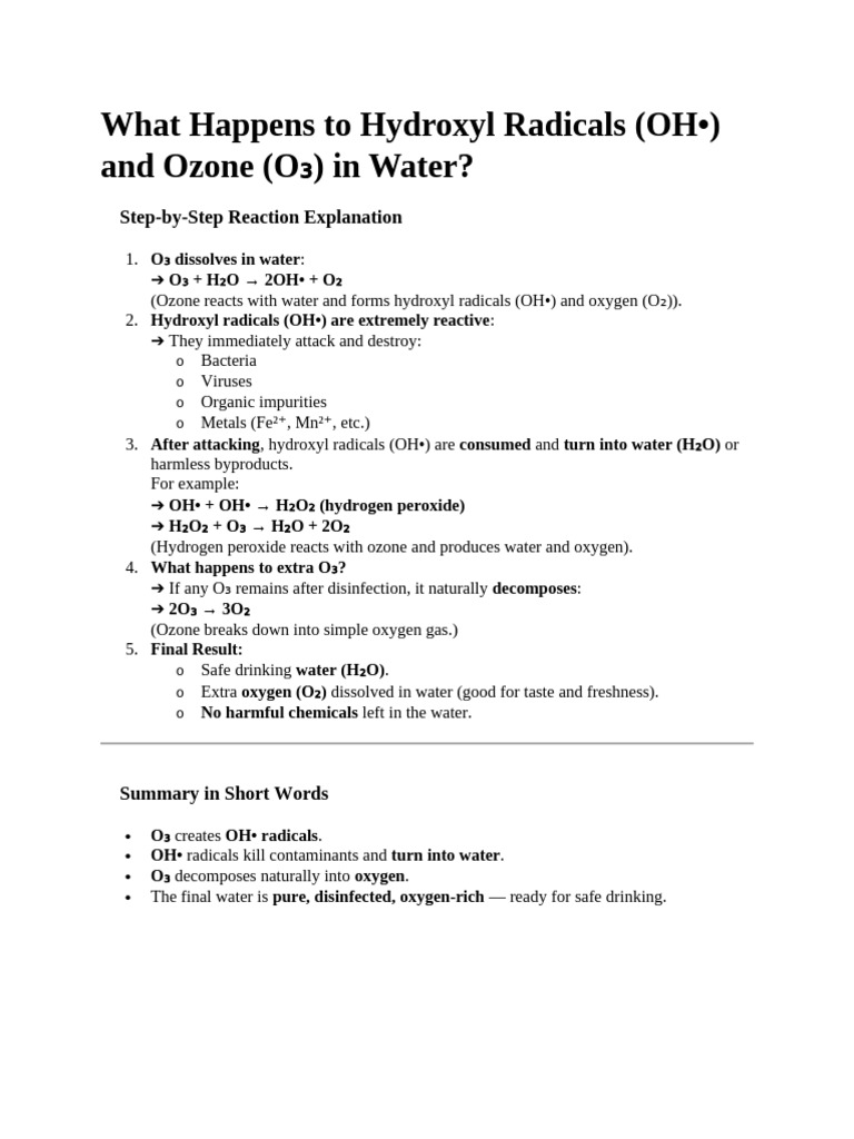 What Happens to Hydroxyl Radicals | PDF