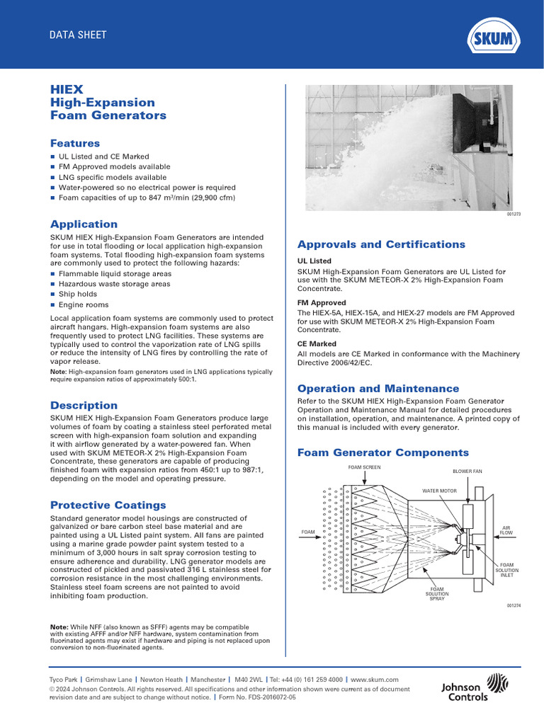 FDS-2016072 SKUM HIEX High-Expansion Foam Generators | PDF | Fire ...
