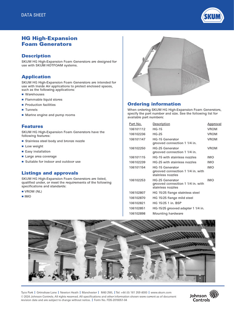 HG High-Expansion Foam Generators | PDF | Mechanical Engineering ...