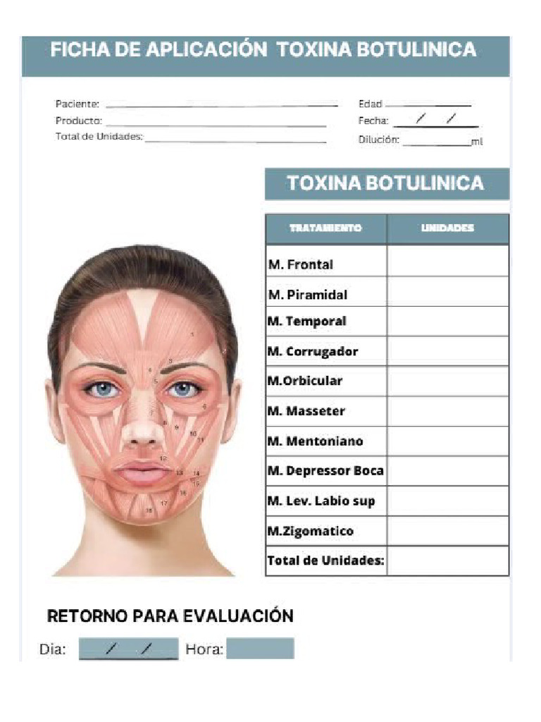 FICHA APLICACION BOTOX | PDF