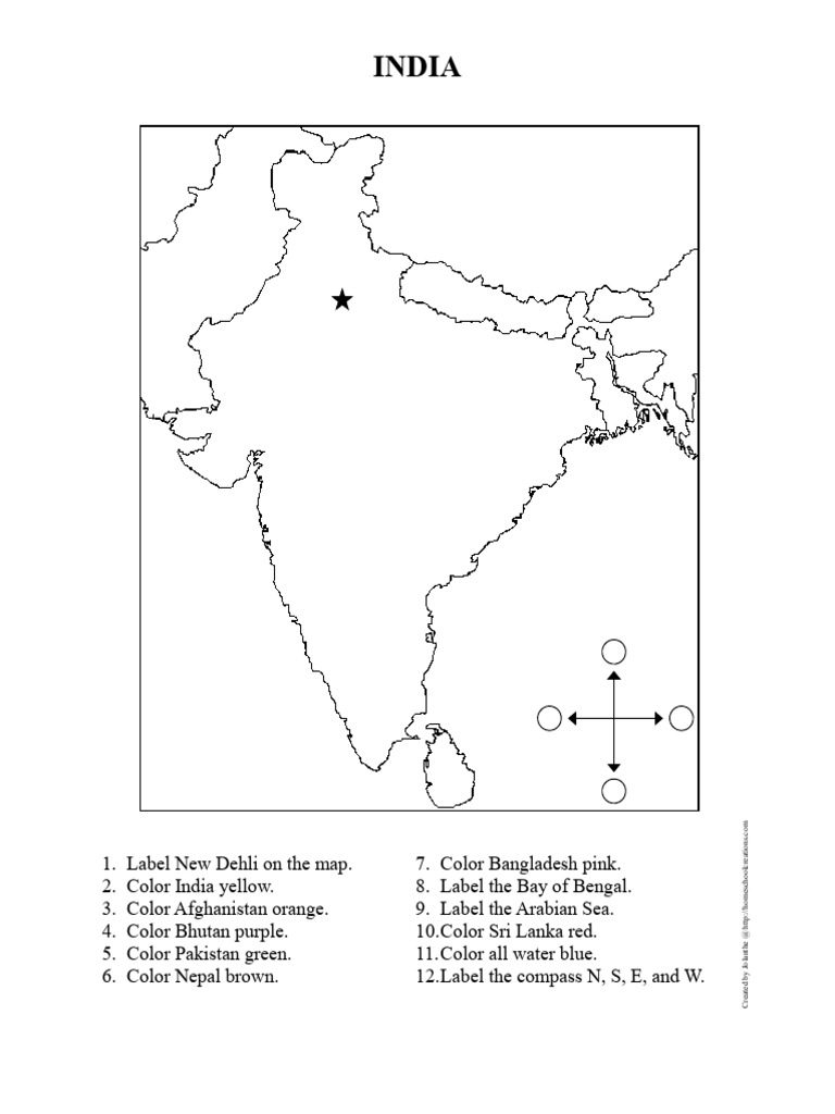 India Map Coloring Instructions | PDF