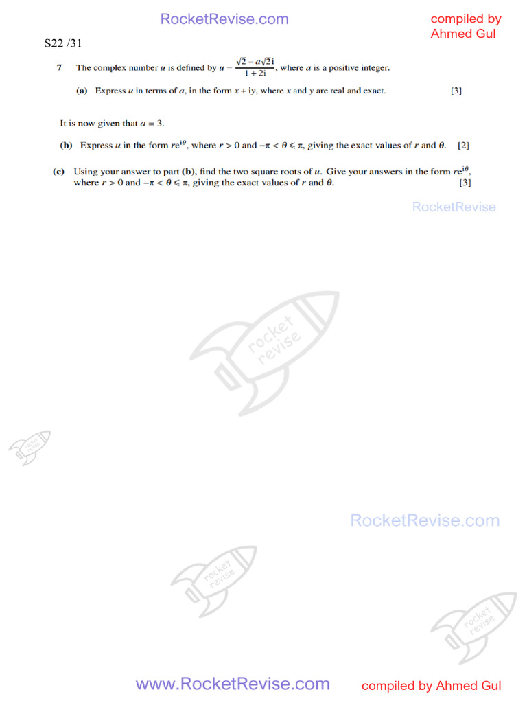 Complex Numbers 2020-2022 QP | PDF