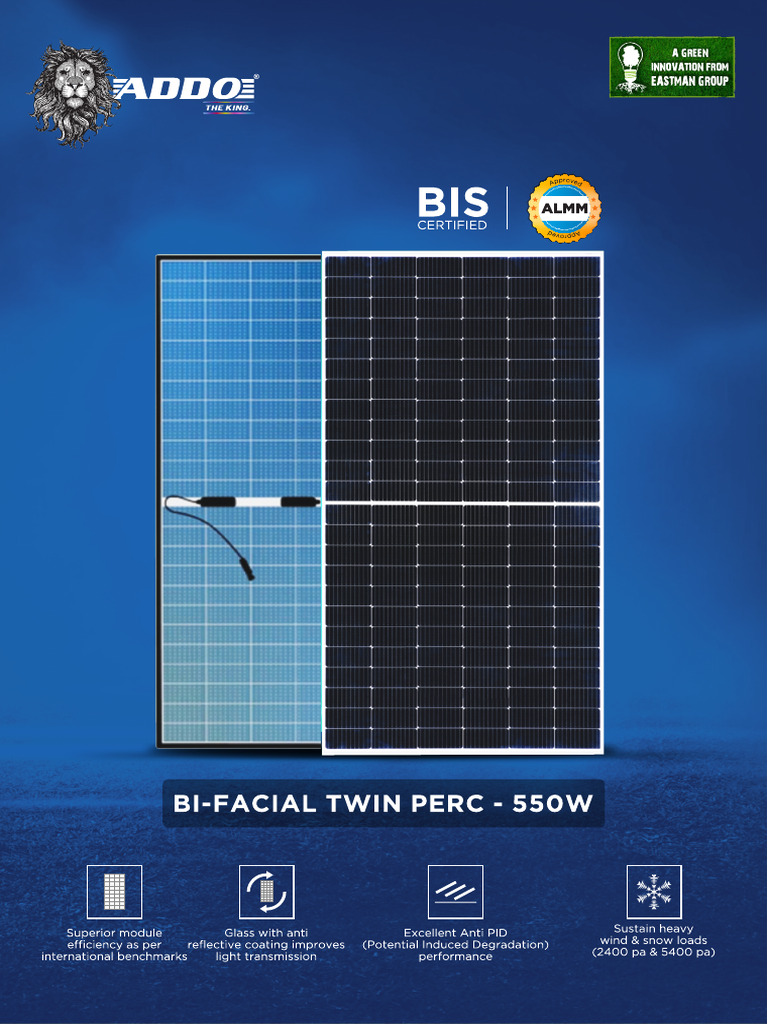 Addo Solar Panel Leaflet - Abp550w | PDF