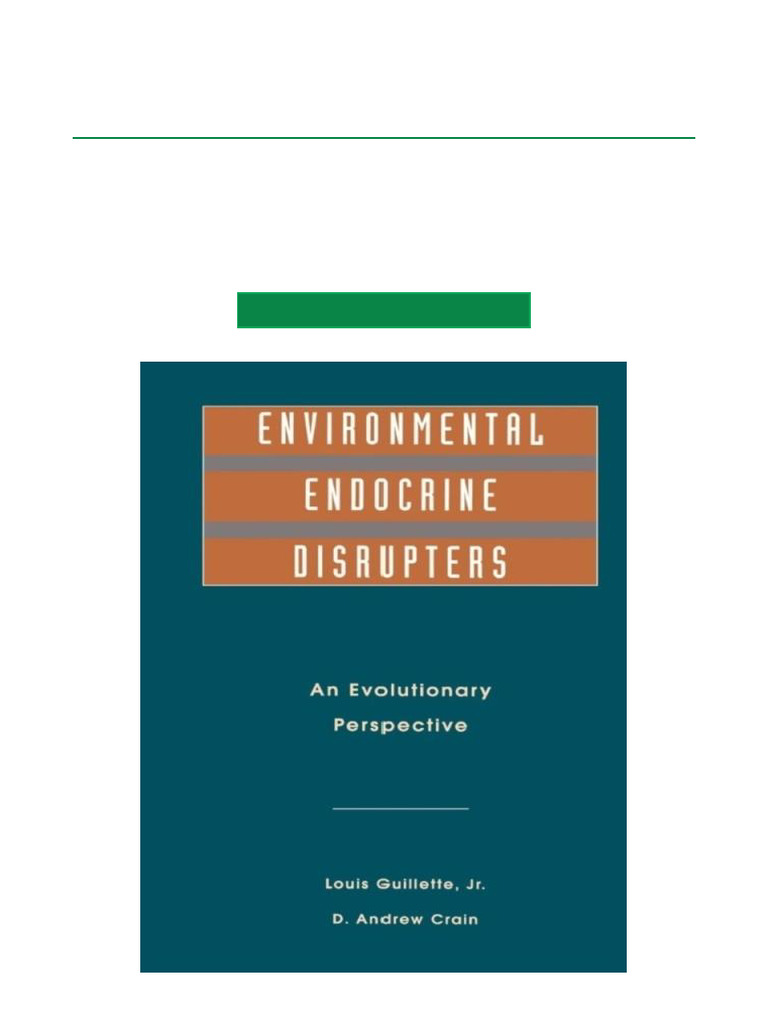 Environmental Endocrine Disruptors An Evolutionary Perspective 1st ...