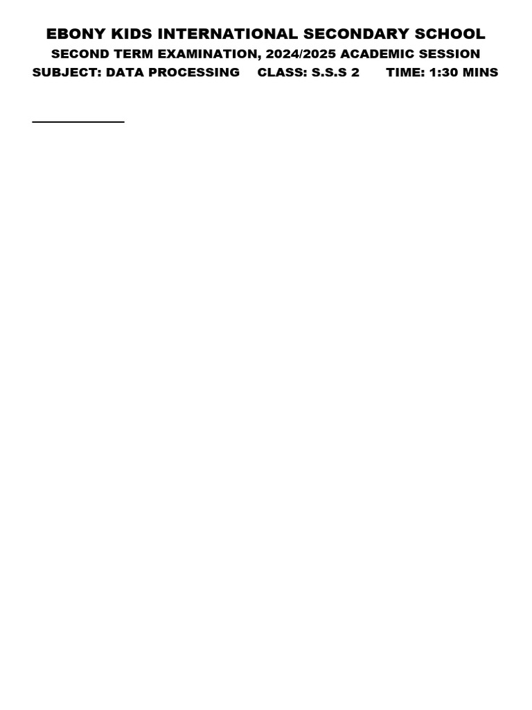 SS2 Exam | PDF | Relational Database | Database Index