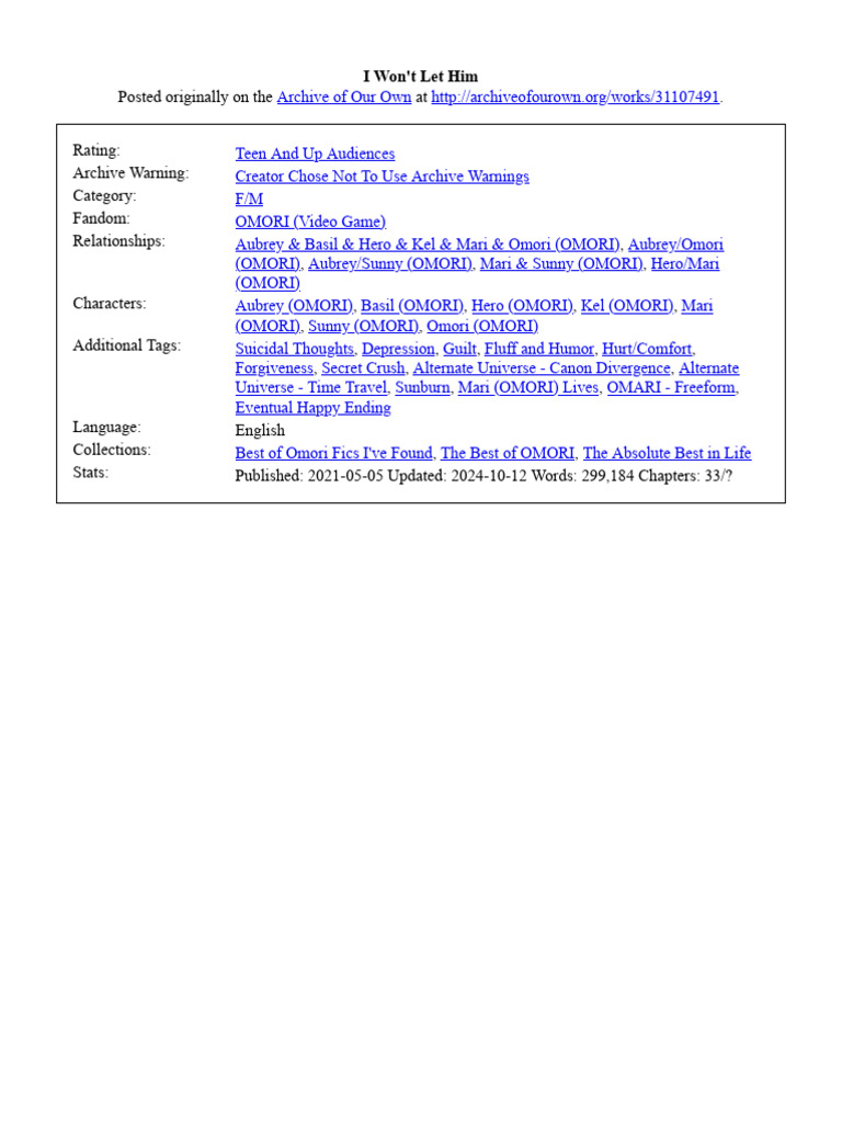 I Wont Let Him | PDF