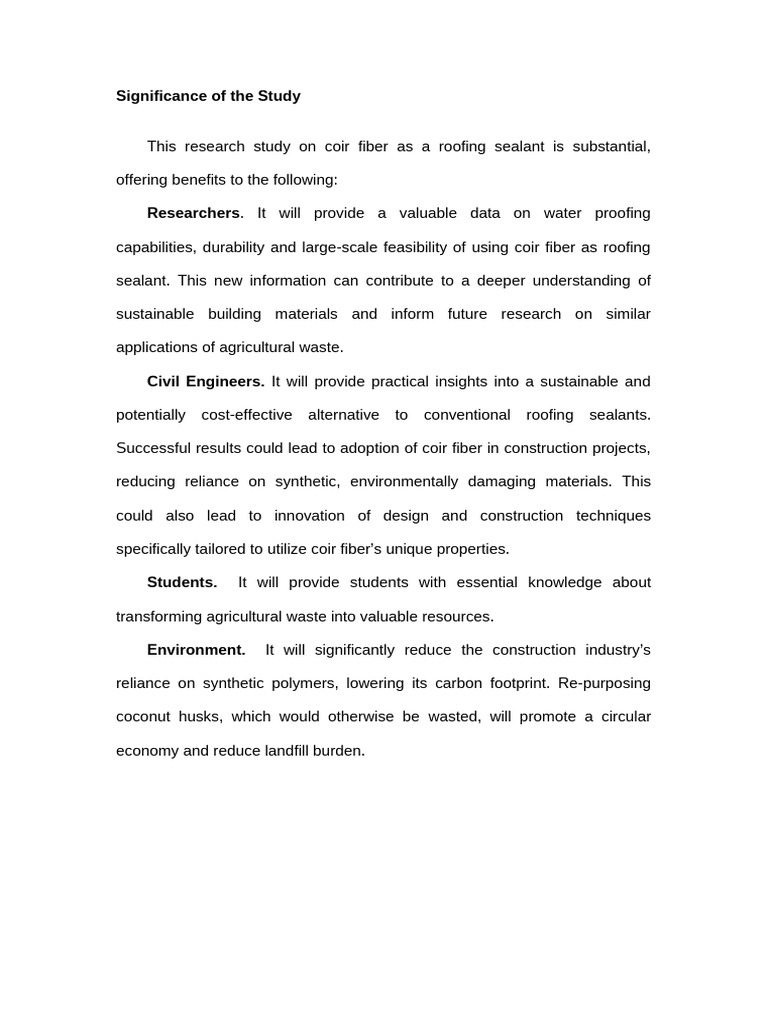 Significance of The Study | PDF