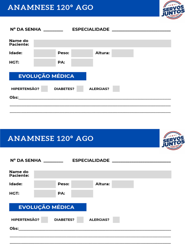 Anamnese Servos Juntos Ago-1 | PDF