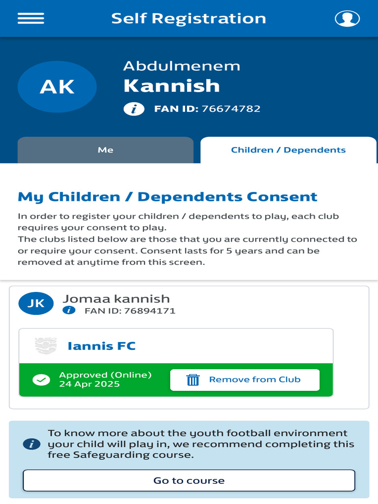 Youth Football Player Registration Consent | PDF