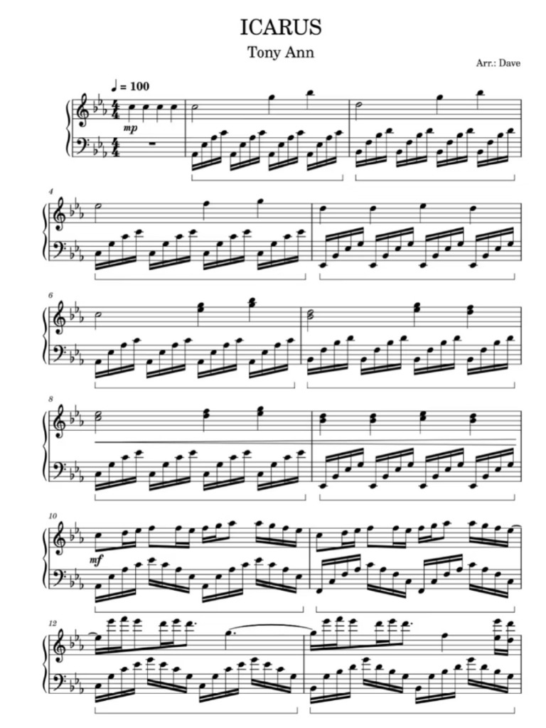 Icarus Piano Sheets | PDF