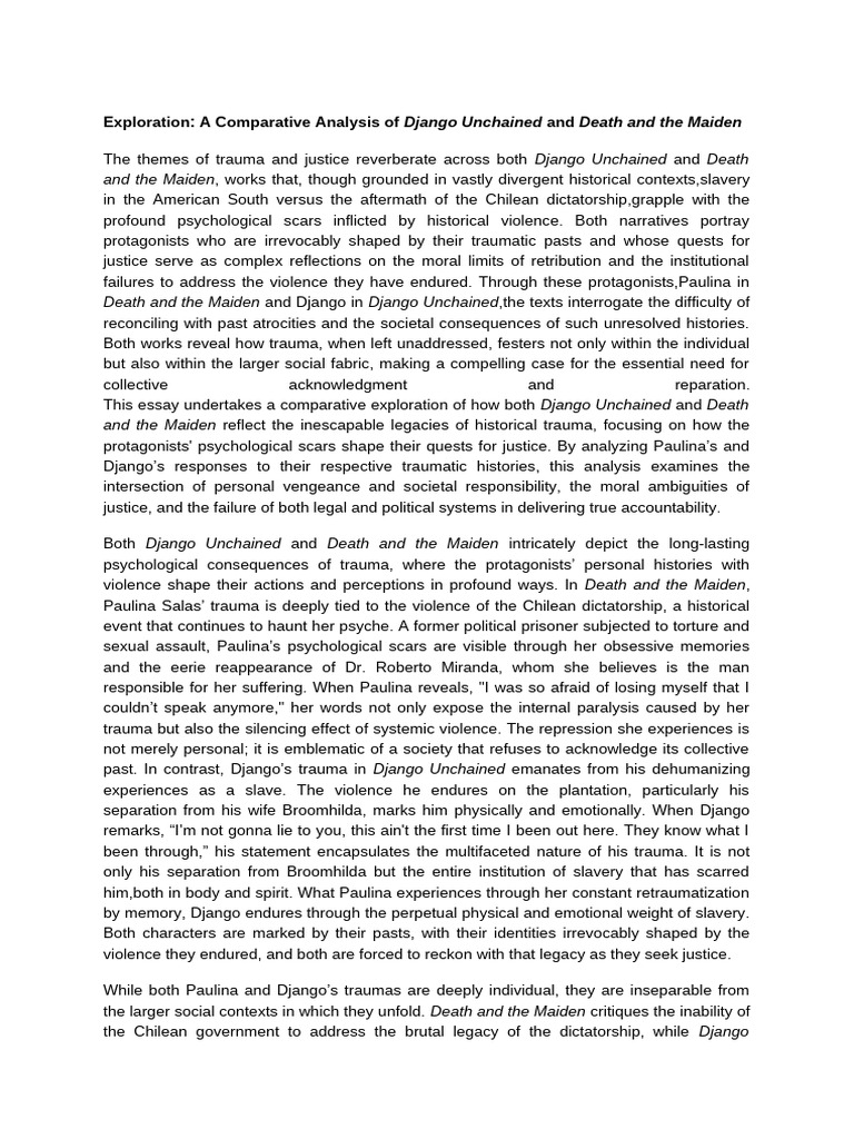 Exploration - A Comparative Analysis of Django Unchained and Death and The Maiden | PDF ...