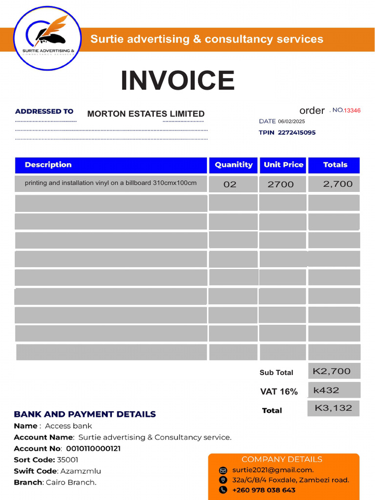 Surtie Advertising Invoice.22 | PDF