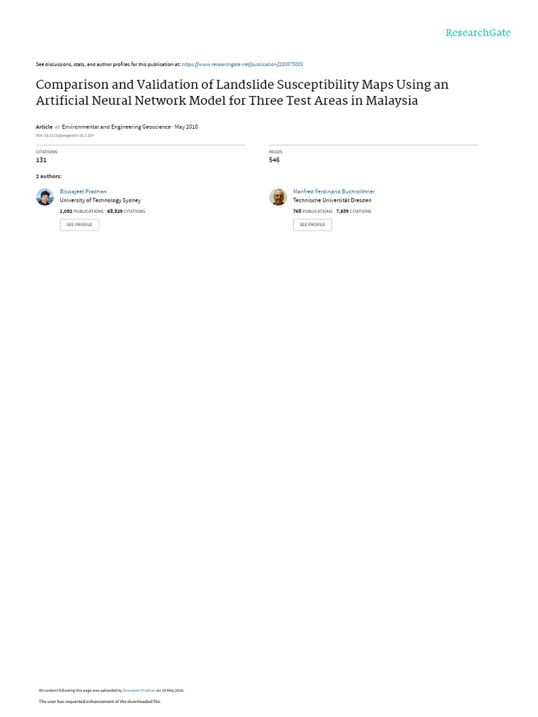 Pradhan Et Buchroithner - 2010 - Comparison and Validation of Landslide Susceptibility Maps ...