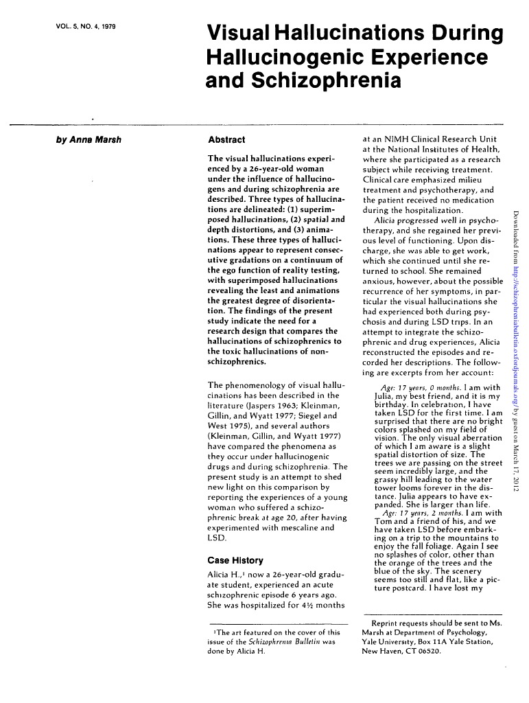 Visual Hallucinations During Hallucinogenic Experience and ...